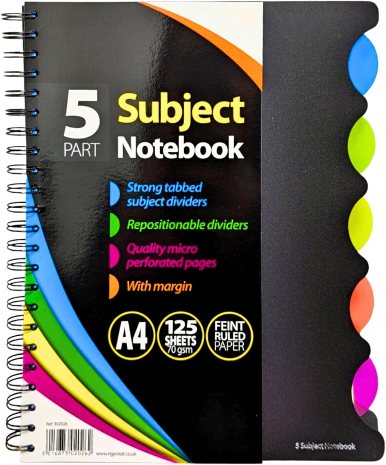 A4 / A5 5-Part Subject Notebook with Strong Repositionable Tabbed ...
