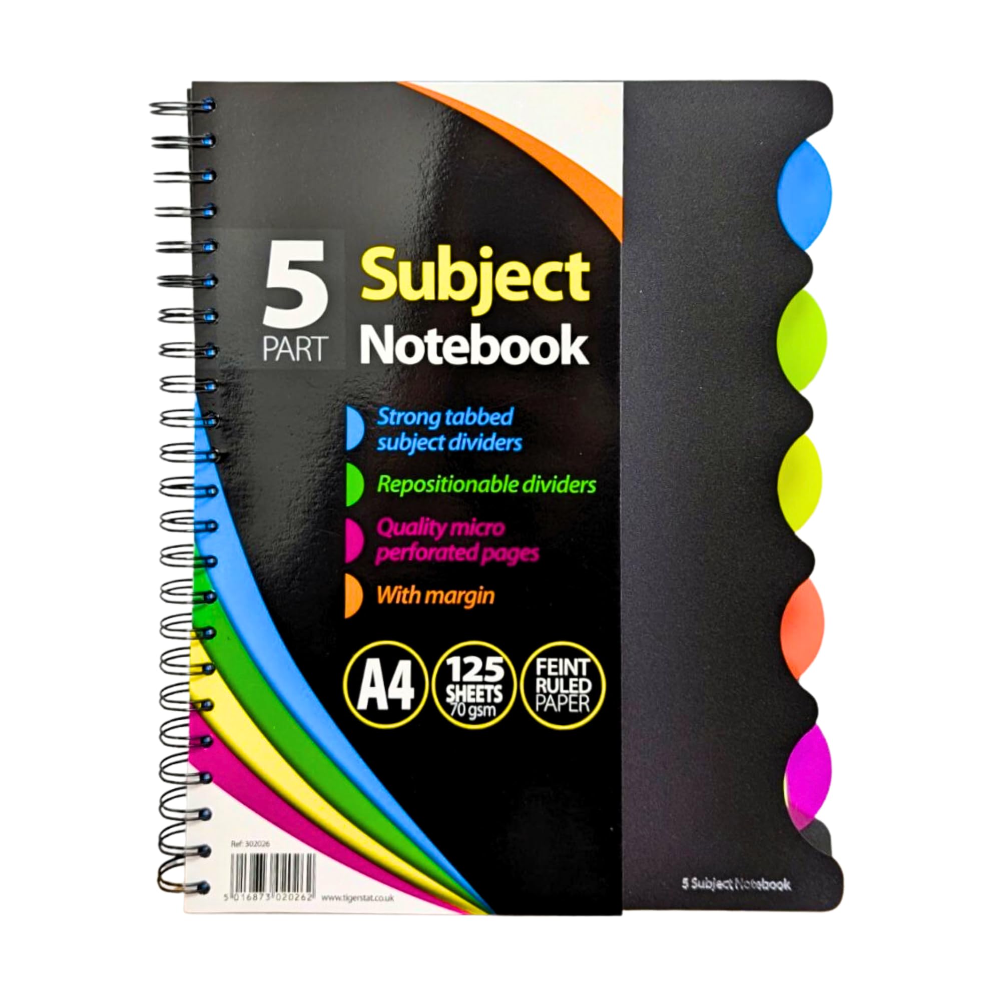 A4 / A5 5-Part Subject Notebook with Strong Repositionable Tabbed ...