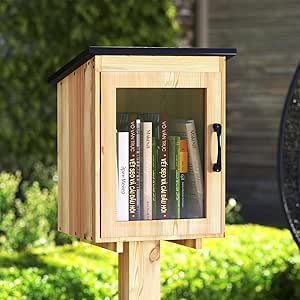 ybaymy Little Library Box Outdoor - Free Library Box Storage Kit for ...