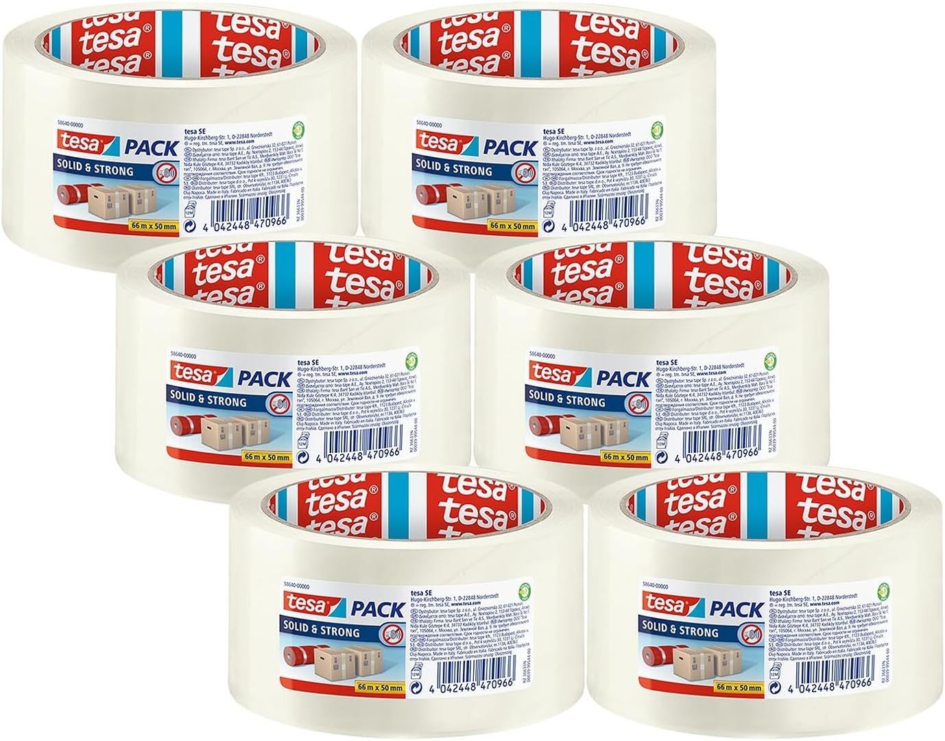 tesapack Solid & Strong - Easy to Unroll Packaging Tape / Packaging ...