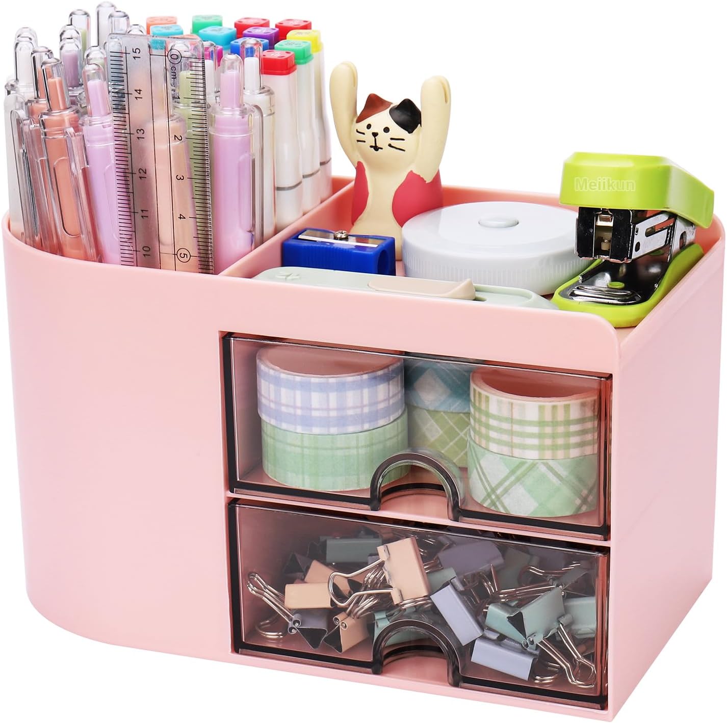 Amazon.com: Meiikun Desk Organizer with Drawer, Pen Organizer for Desk ...