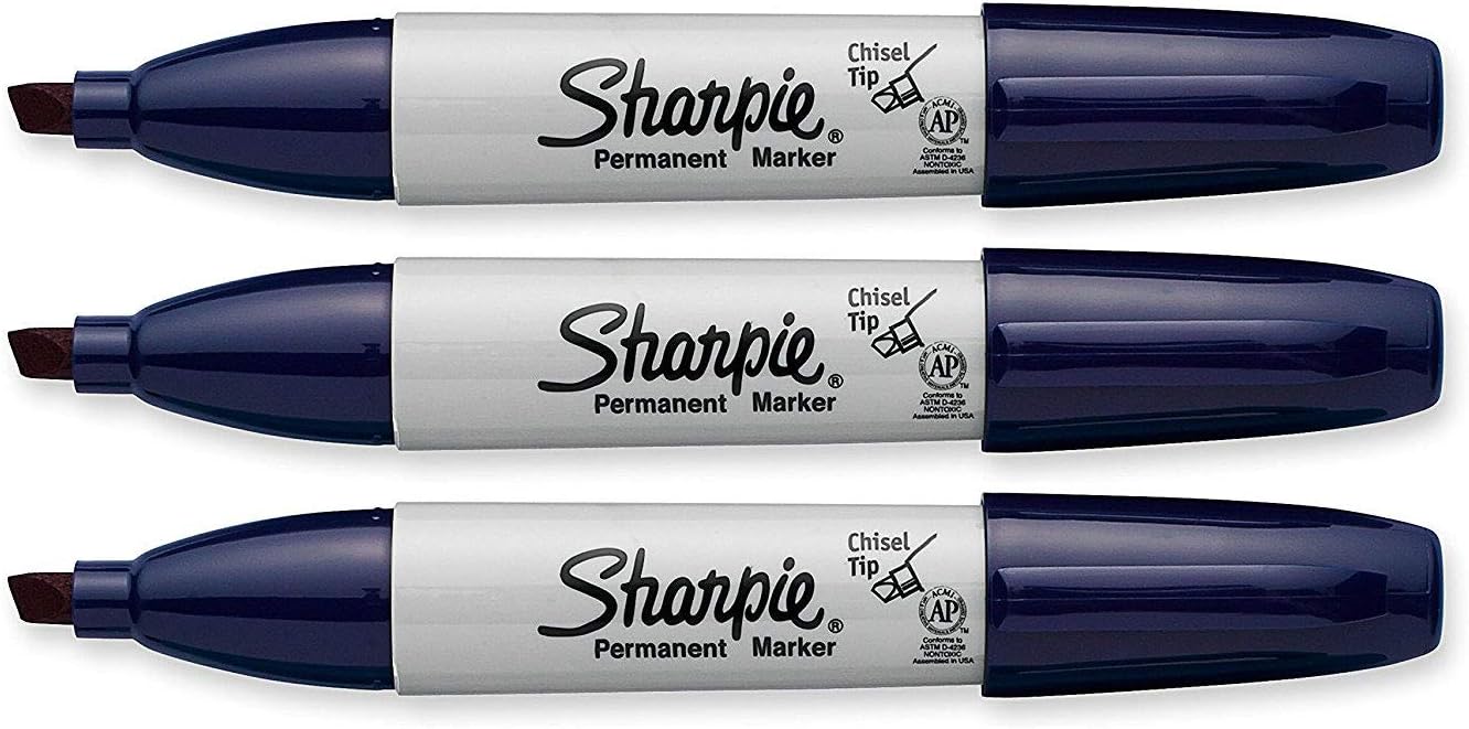 Sharpie Permanent Marker, Chisel Tip, Navy, 3-Count : Amazon.ca: Office ...