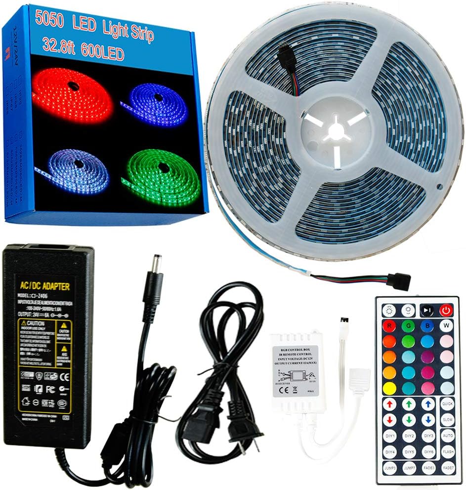Amazon.com: LED Strip Light Lahoku Waterproof 32.8ft 5050 600led RGB ...