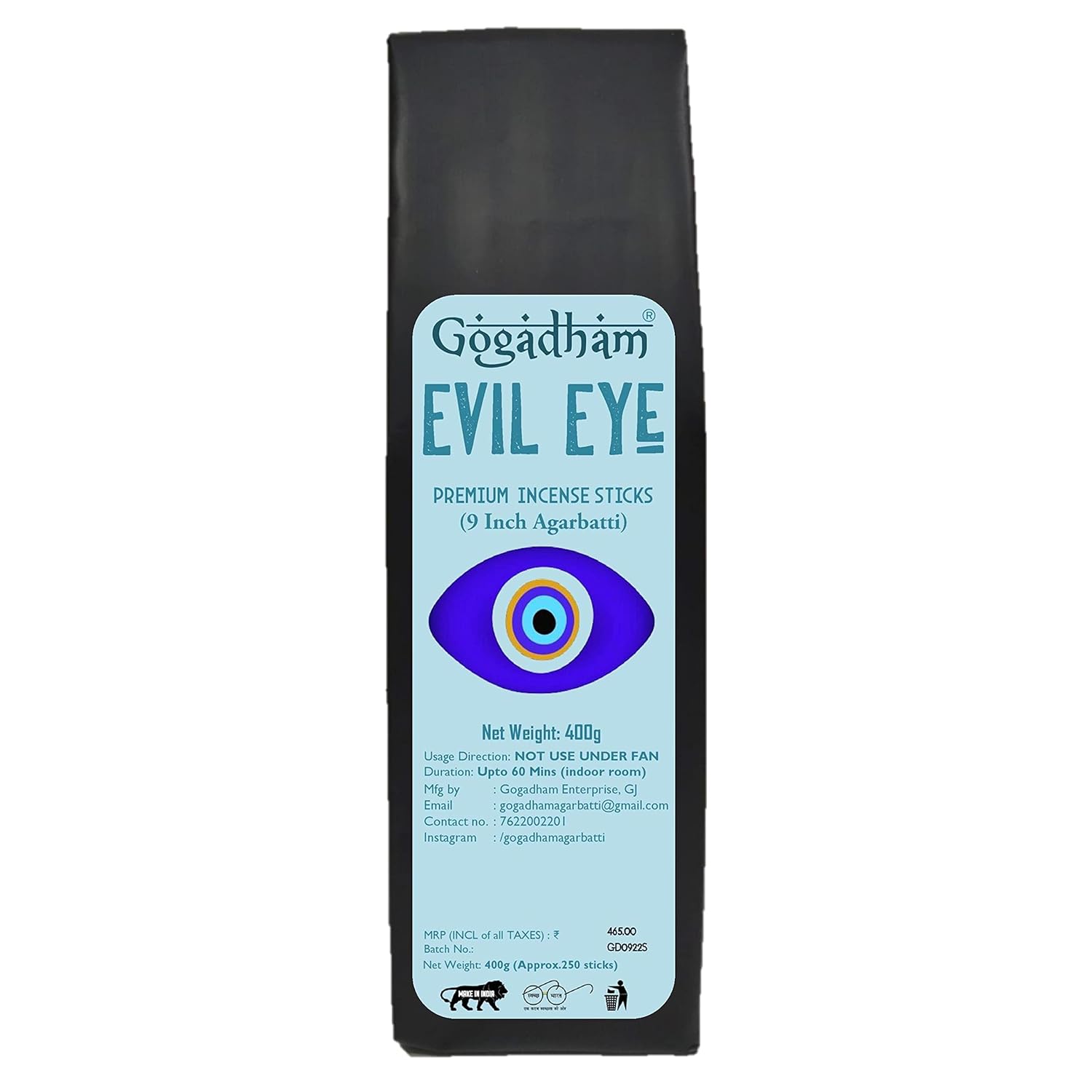 Gogadham® Evil Eye Premium Incense Sticks - Low Smoke and Fresh ...