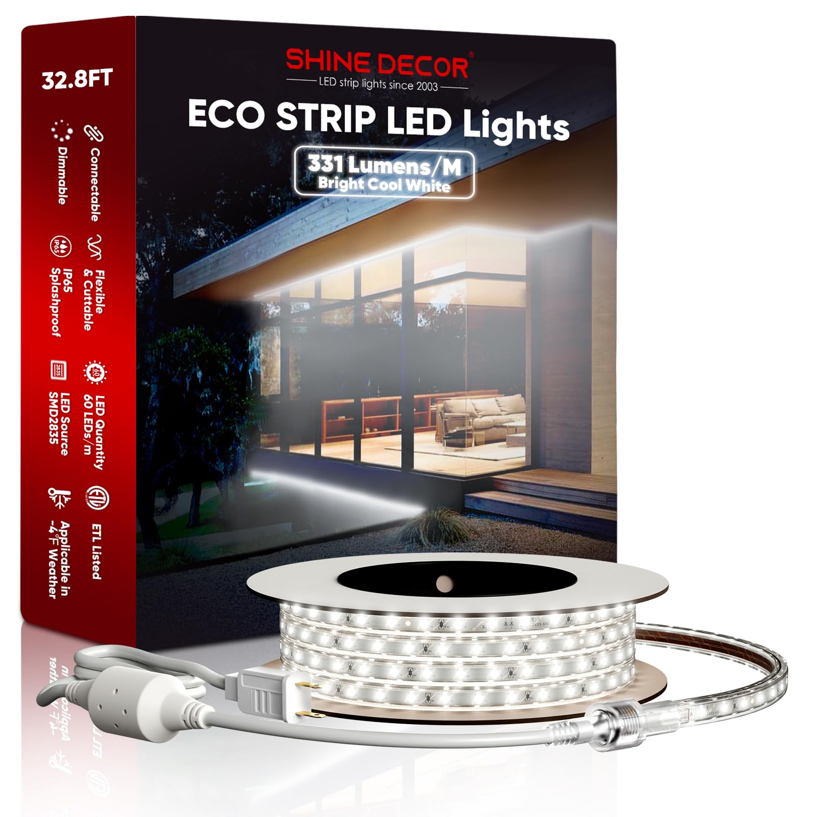 Shine Decor ECO LED Strip Lights 6000K Cool White, Cold-Resistant ...