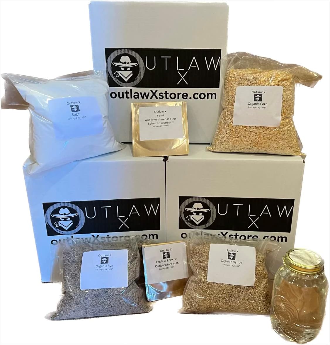 Amazon.com: Outlaw X BIG MASH Organic Whiskey, Bourbon, Moonshine Grain ...