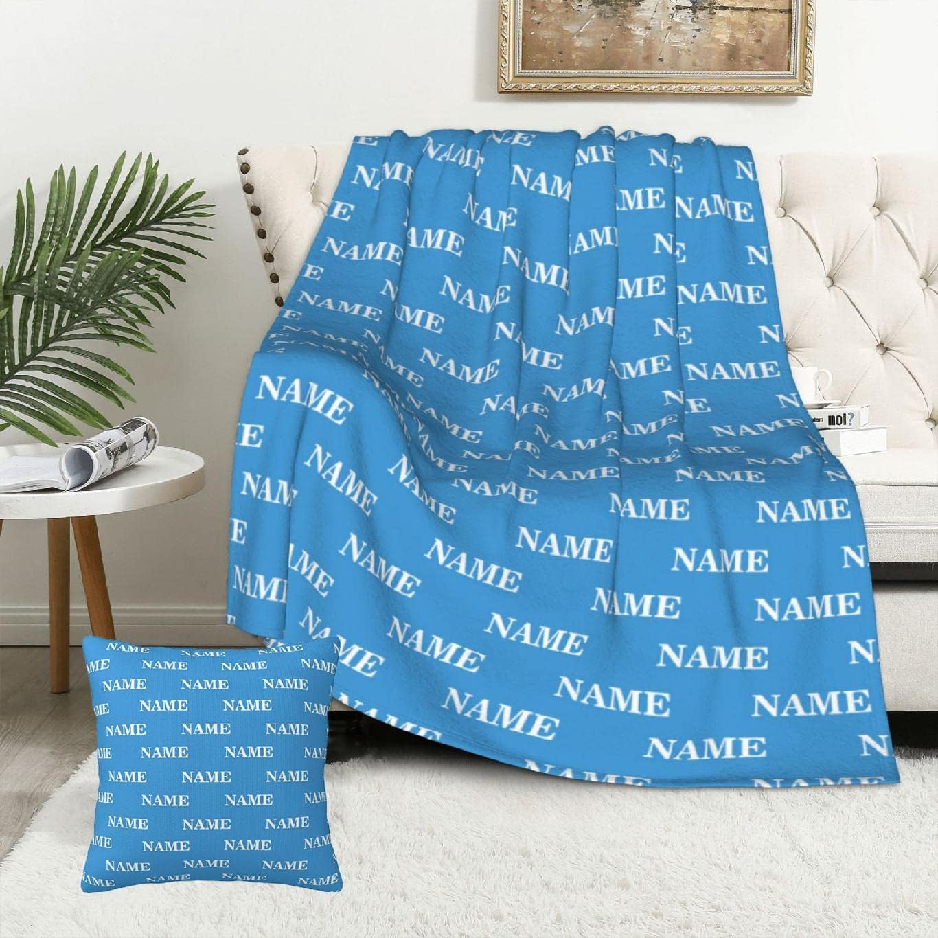 Amazon.com: Sycamo Custom Throw Blanket with Name, Personalized Name ...