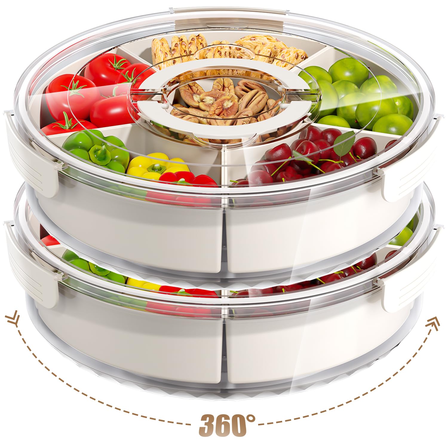 Snack Containers POLCANUR Rotating Snack Box With 6 Compartments - The ...
