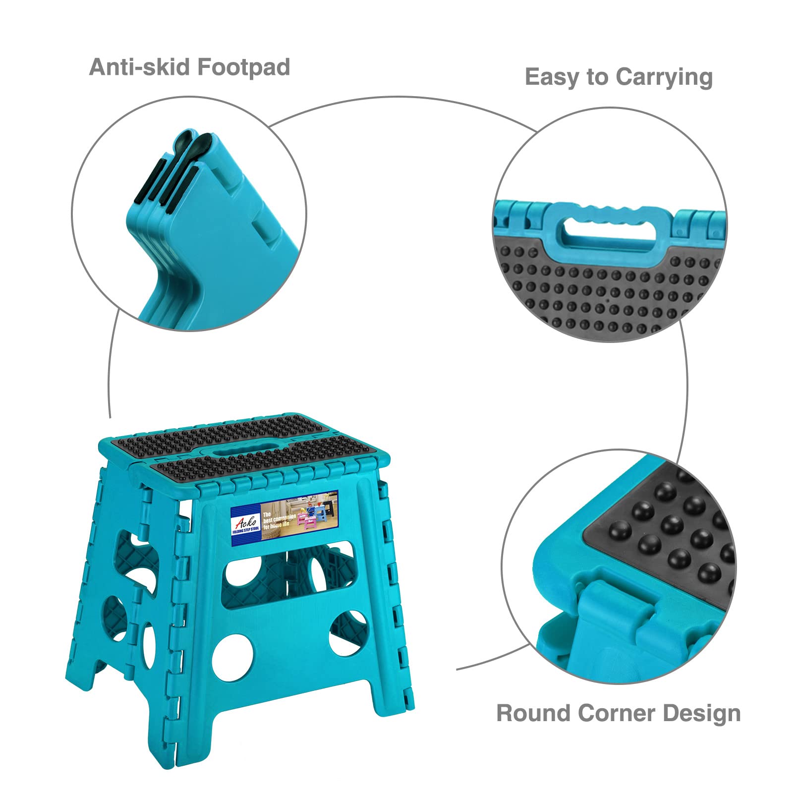 Snapklik.com : ACKO Folding Step Stool - 13 Premium Heavy Duty Foldable ...