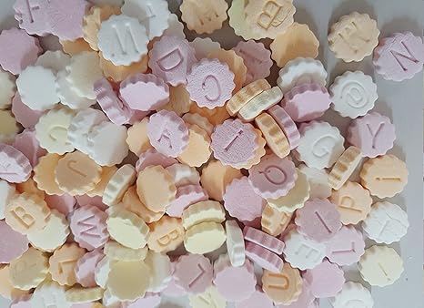 Roch Sweets ABC Alphabet Chalky Candy Letters Flower Discs (400g ...
