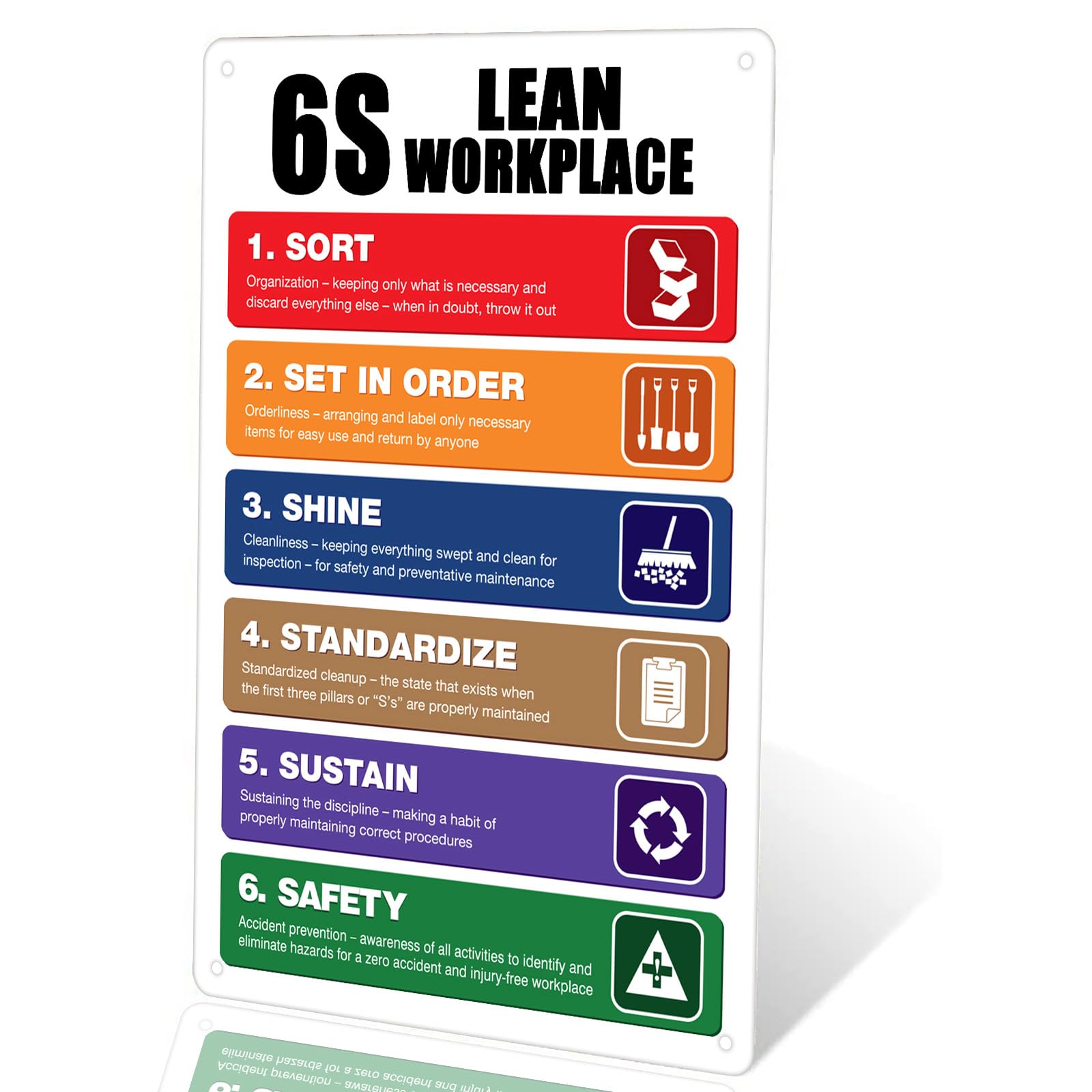 Amazon.com : 6S Lean Workplace Metal Tin Sign Metal Decor Direction For ...