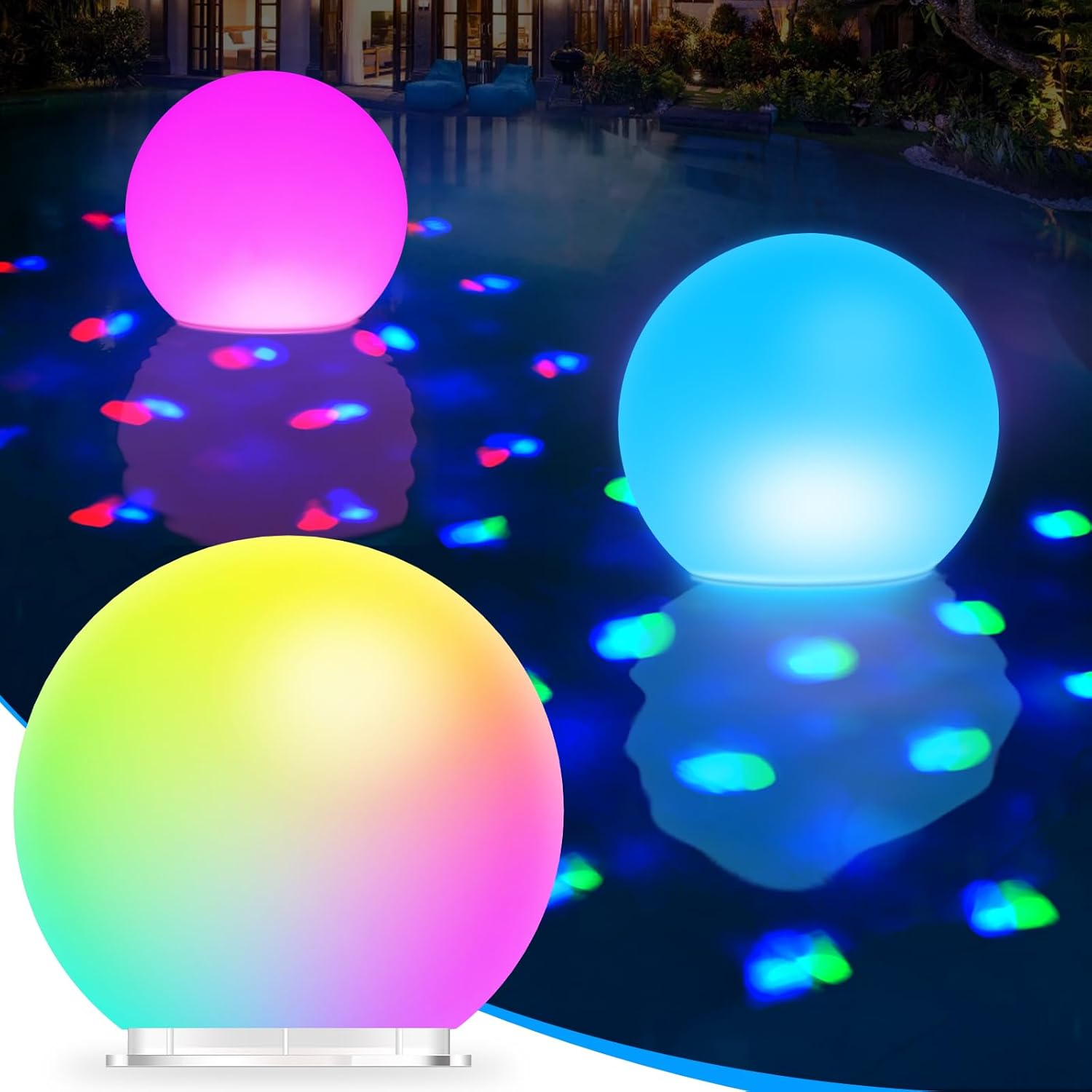 Amazon.com: Floating Pool Lights, 6 Inch Light Up Pool Balls with ...