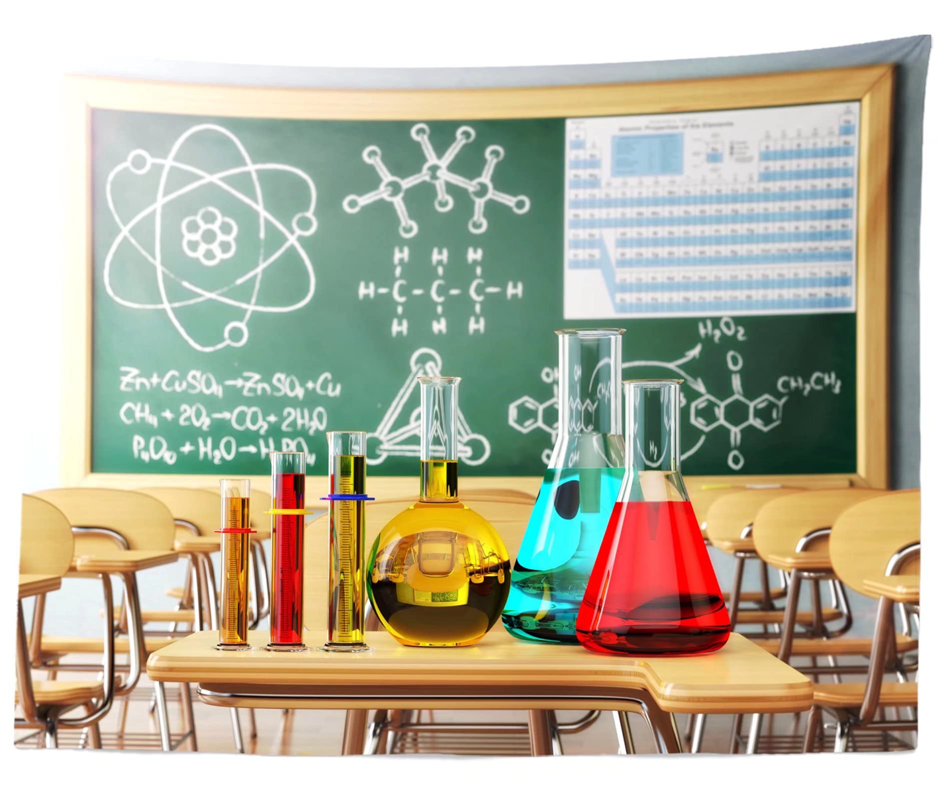 Snapklik.com : 5x3ft Fabric Chemical Lab Backdrop Classroom Periodic ...