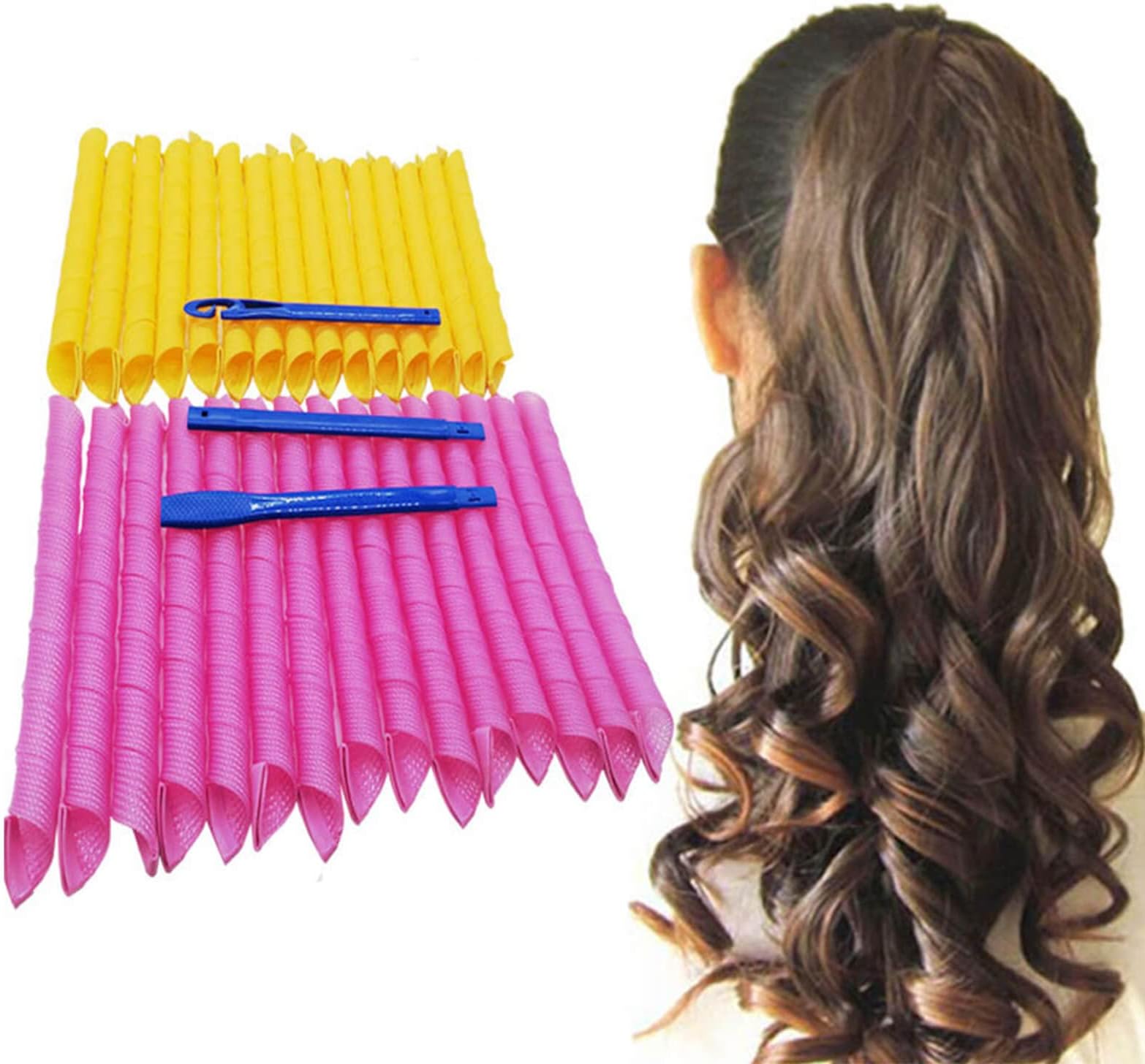 Amazon.com : 40 Spiral Heatless Hair Curlers by Curlformers - Spiral ...