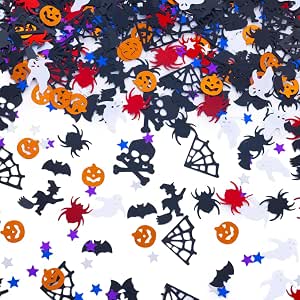 Amazon.com: Small Plastic Halloween Confetti Table Decoration Pumpkin ...
