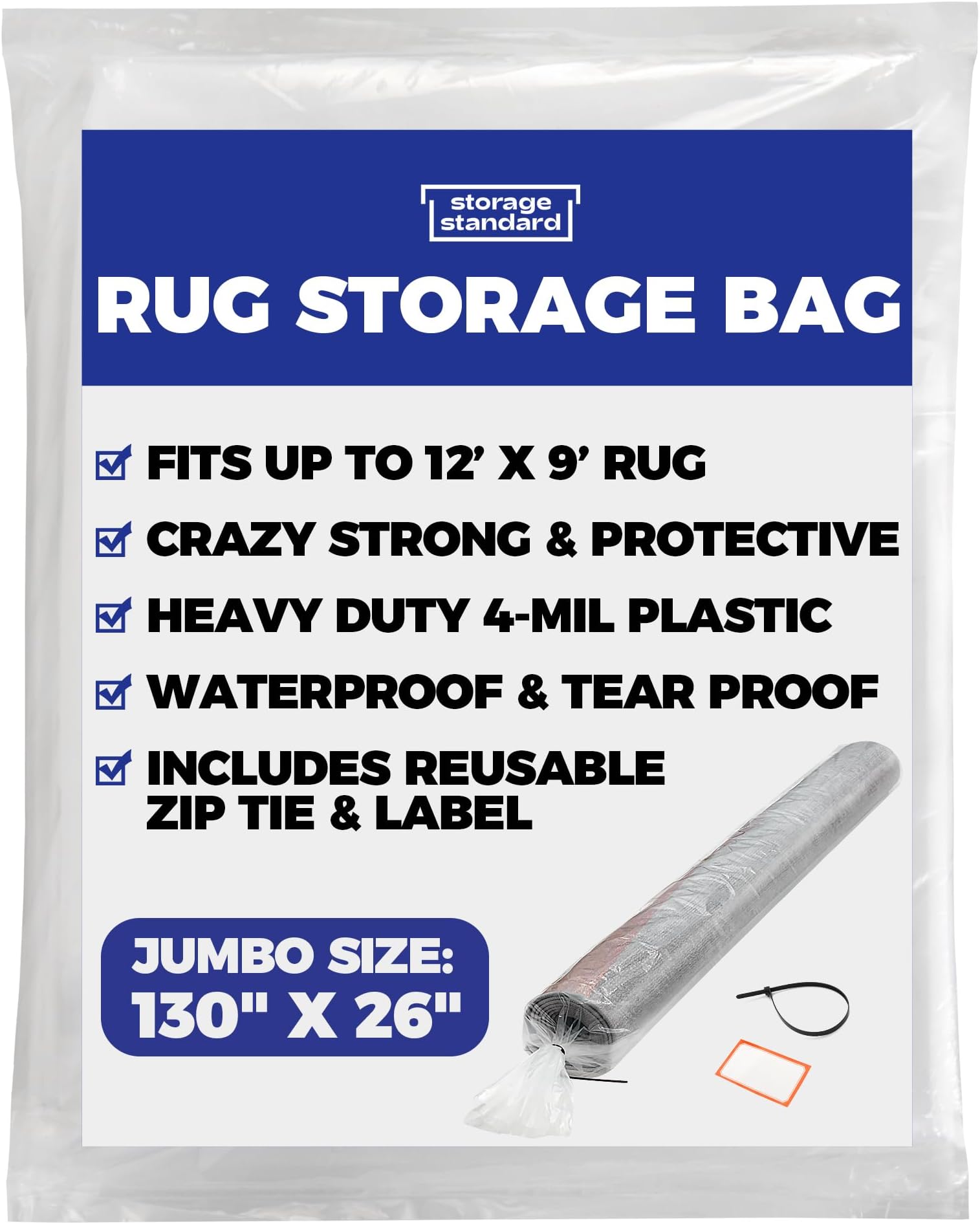 Amazon.com: Heavy Duty Rug Storage Bag - Reusable Rug Shipping Bag ...