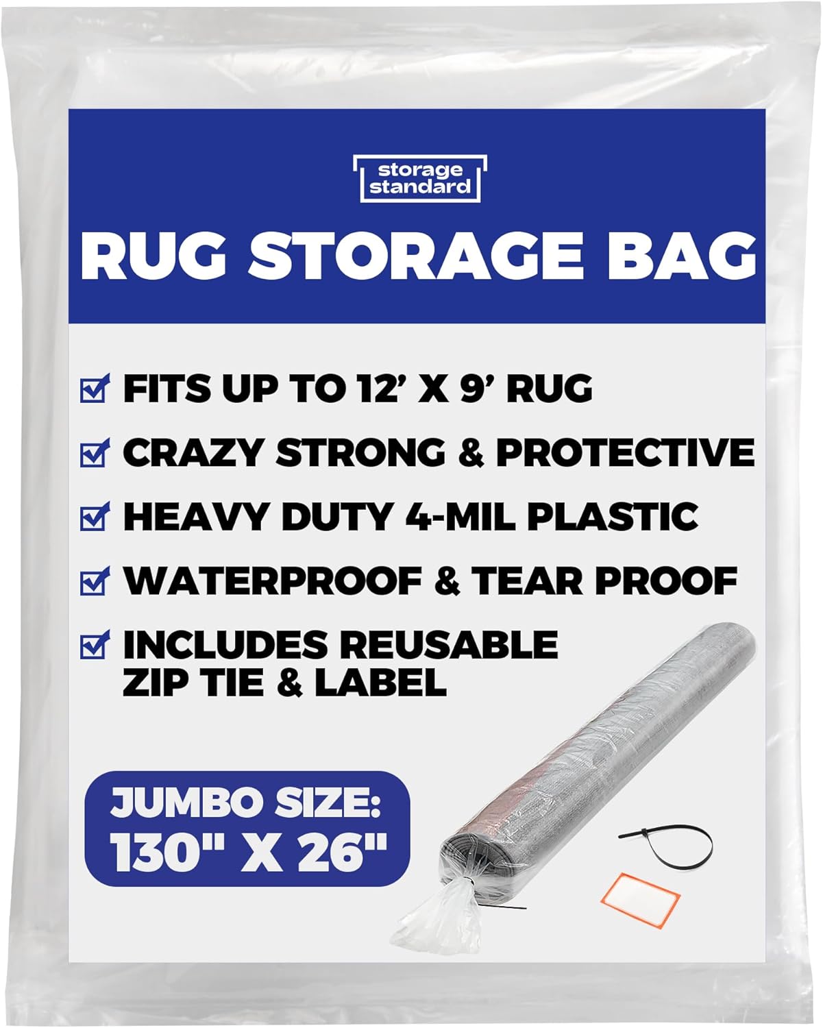 Amazon.com: Heavy Duty Rug Storage Bag - Reusable Rug Shipping Bag ...