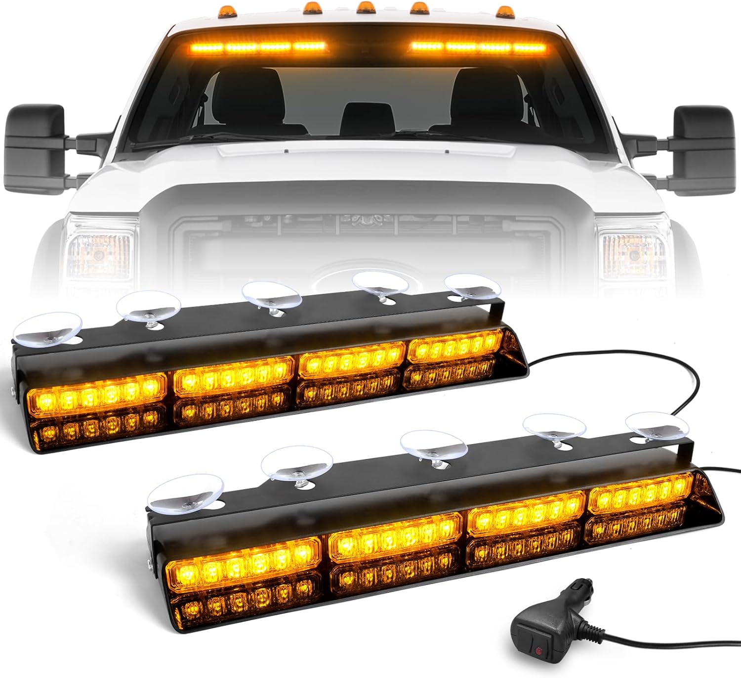 Amazon.com: HLauto 6Z4J Emergency Dash Strobe Lights: 2x16.8 Amber ...
