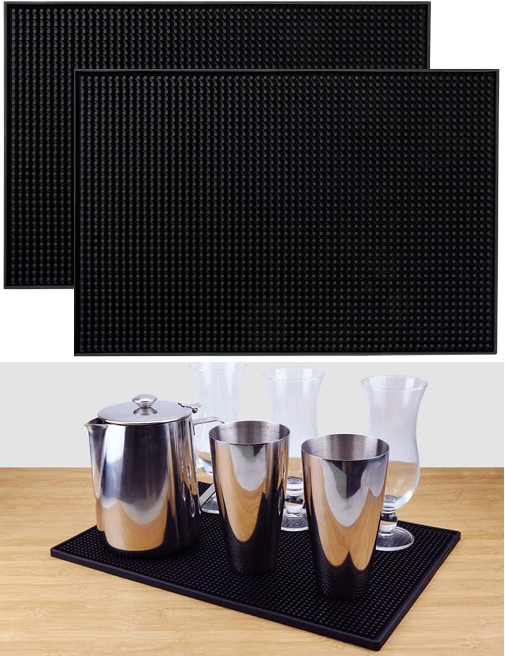 2 PCS Rubber Bar Mats, 45 * 30cm Bar Mat Modern Durable Service Bar Mat ...