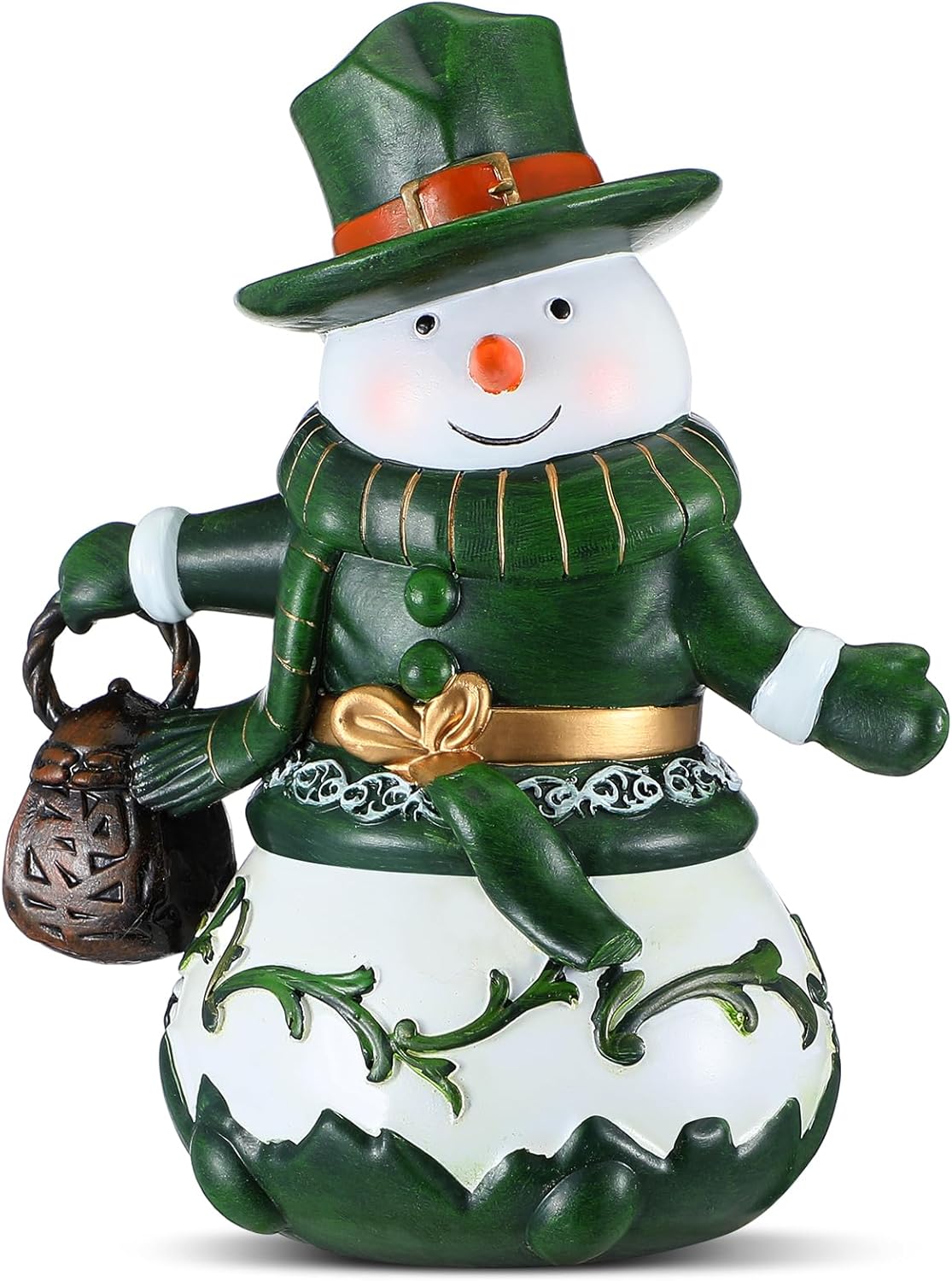 Amazon.com: Wesiti Christmas Snowman Figurines Resin Irish Snowman ...