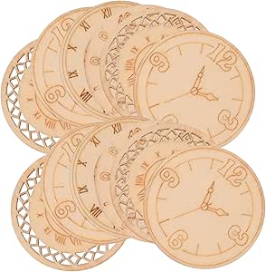 Parliky 16pcs DIY Paintable Wooden Clock Cutouts Blank Wood Shapes for ...