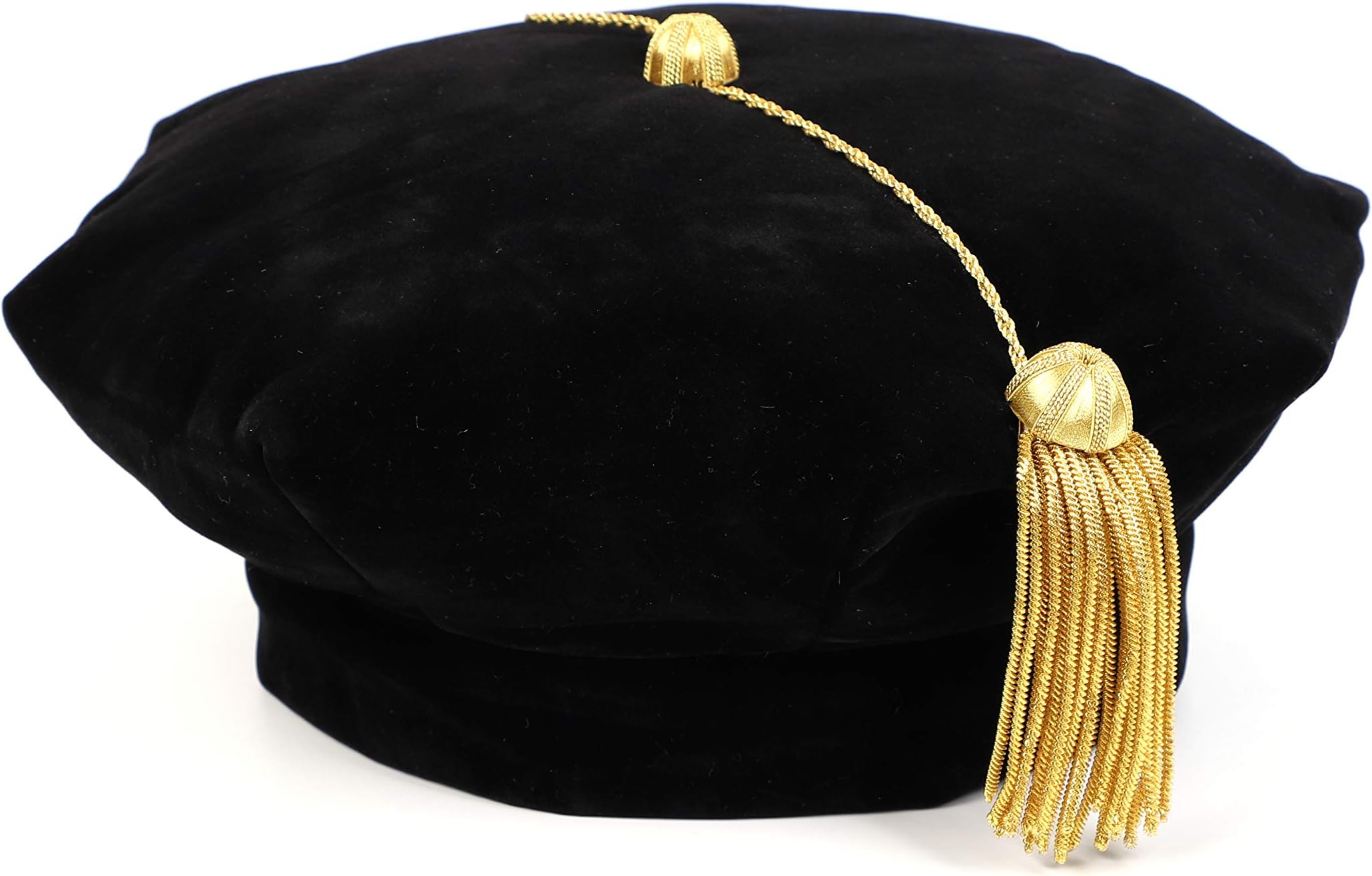 Amazon.com: Newrara Doctoral Tam Black Velvet 8-Sided W/Gold Bullion ...