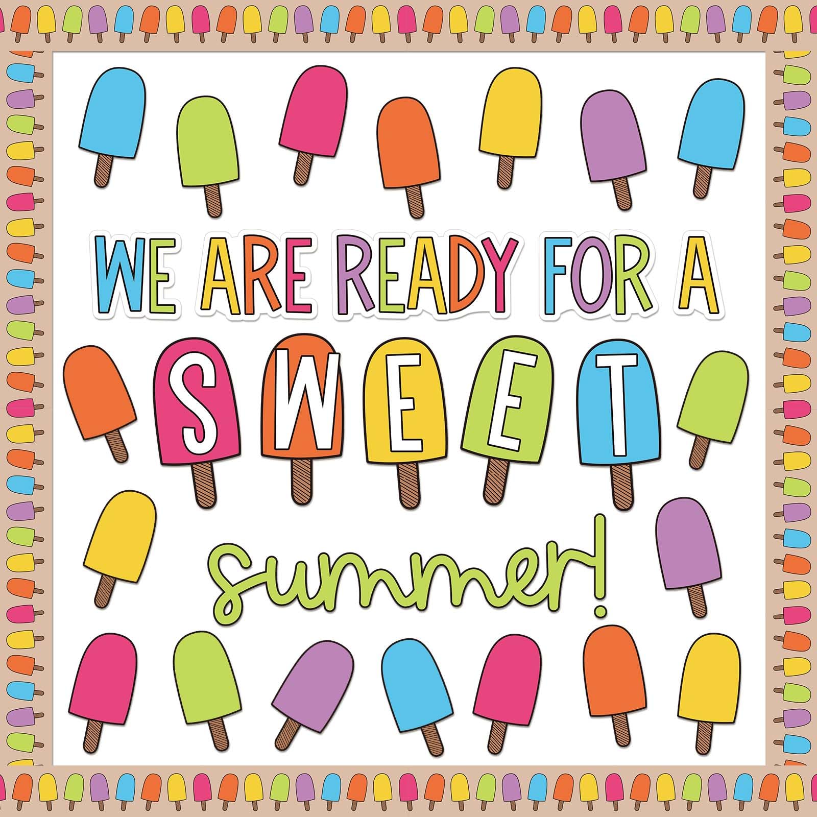 Amazon.com: JarThenaAMCS 72Pcs Summer Ice Pop Bulletin Board Decor Set ...