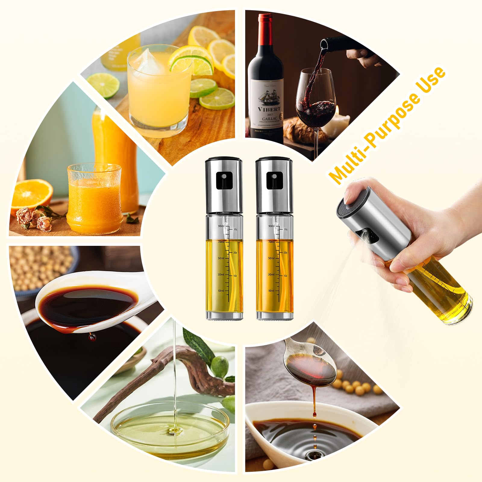 Aceite Spray Pulverizadores Aceite Cocina 2 Piezas 100ml - Acero ...