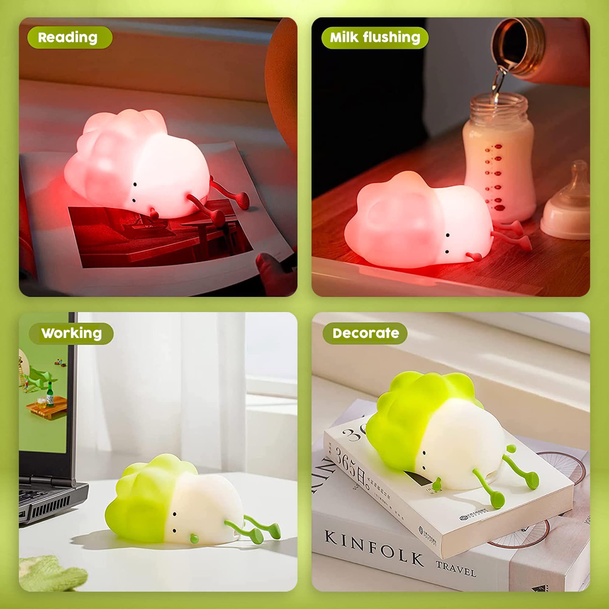Lumoonosity Cabbage Night Light - Cabbage Light for Bedroom Decor ...