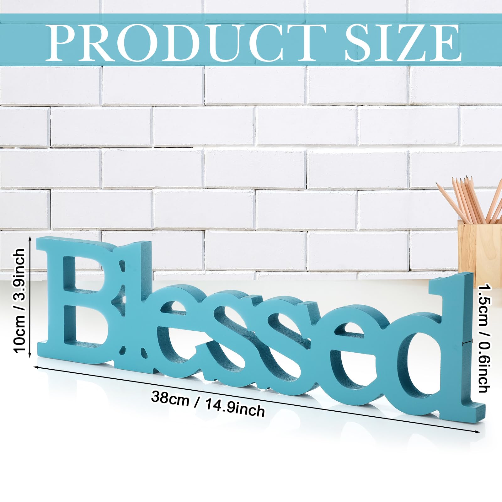 Snapklik.com : Blulu Blessed Letter Table Sign Blessed Standing Letter ...