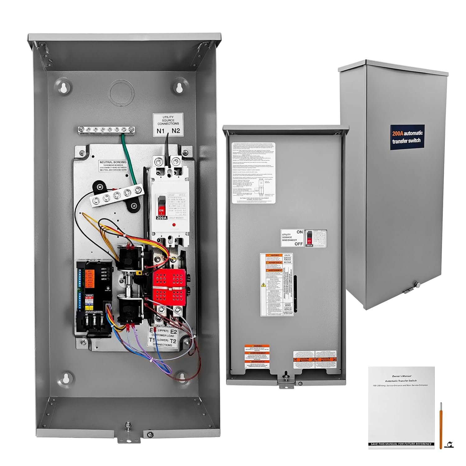 Amazon.com: 200 Amp Automatic Transfer Switch w/Power Management ...