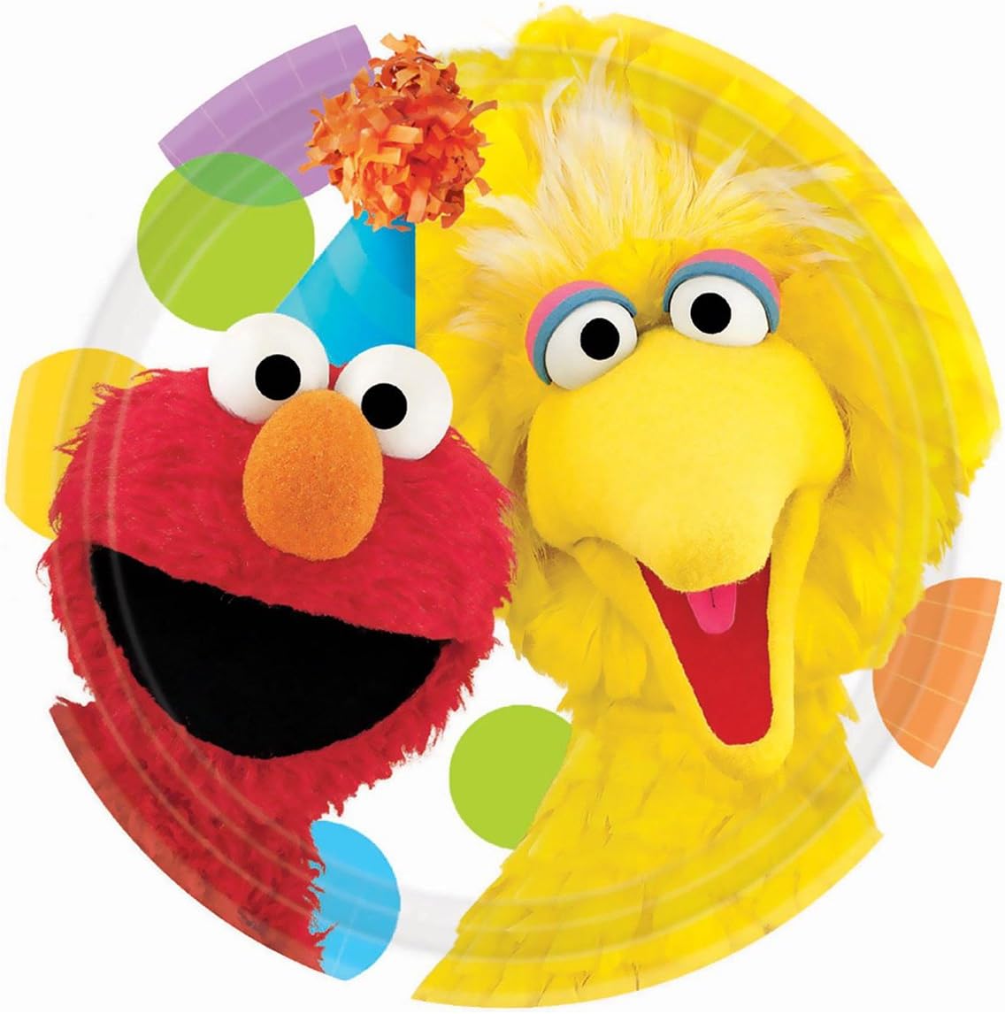 Amazon.com: 7" Sesame Street (Elmo and Big Bird) Party Dessert Plates ...