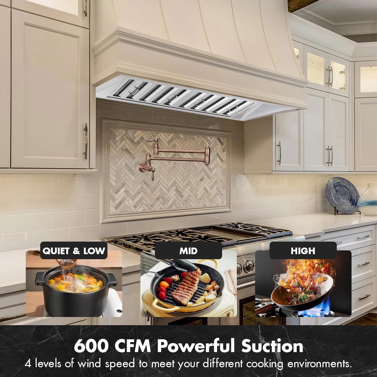 Snapklik.com : Micmi Built-in Range Hood Insert Vent 48 Inch, Stainless ...