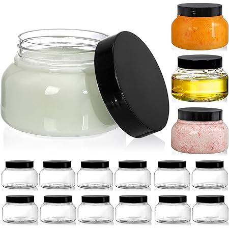 Amazon.com: Yarlung 16 Pack 8 Oz Plastic Jars with Lids, Clear Empty ...
