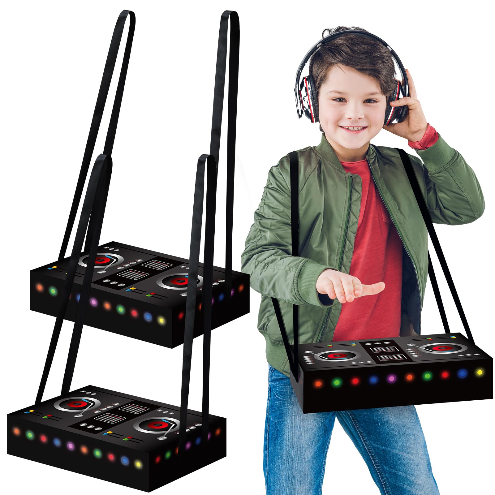 Amazon.com: MotiMind 2 Pcs DJ Costume Hip Hop Costume Paper DJ Mixer ...