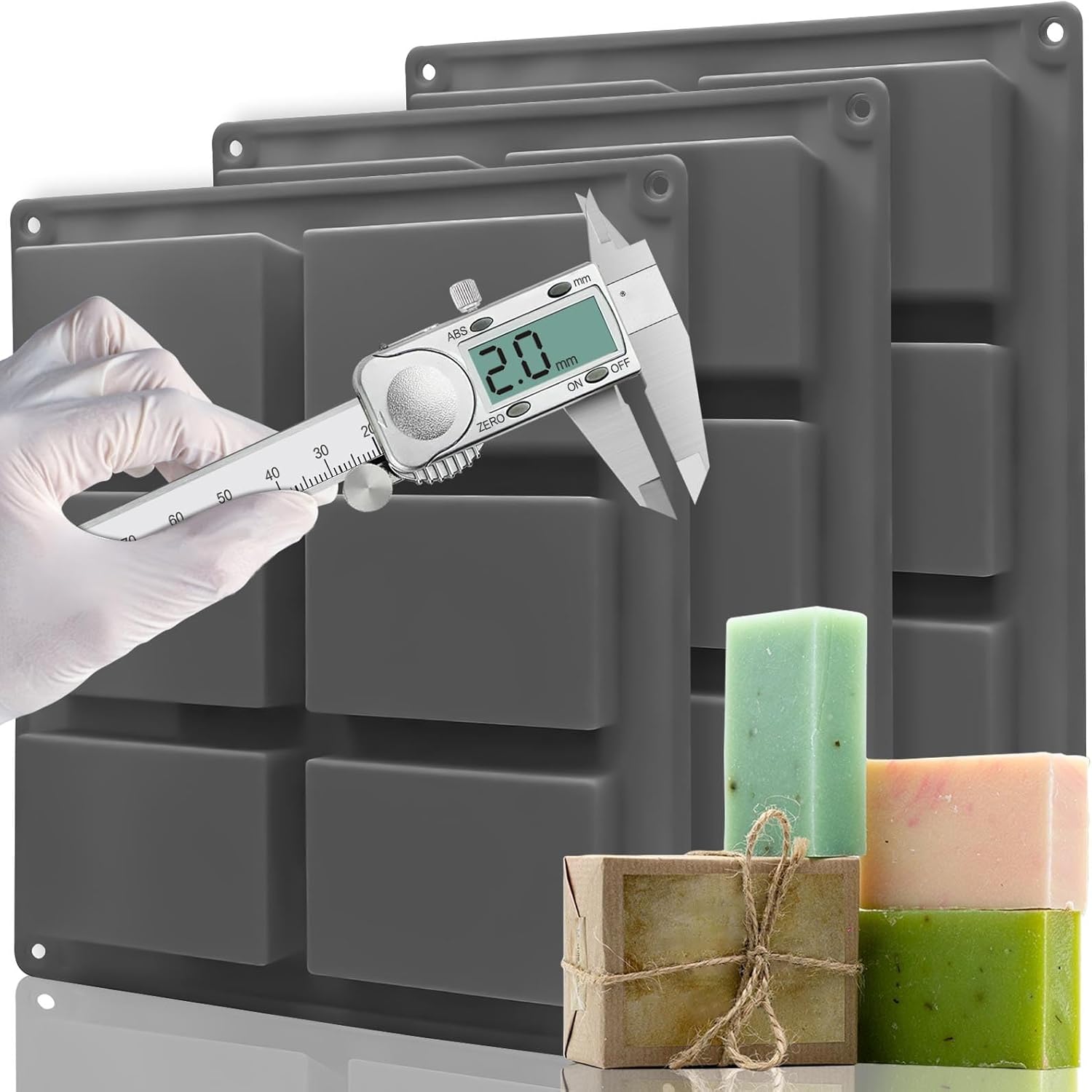 Amazon.com: 【Thickened Design】 Silicone Soap Molds 3PCS, Fuehbur ...