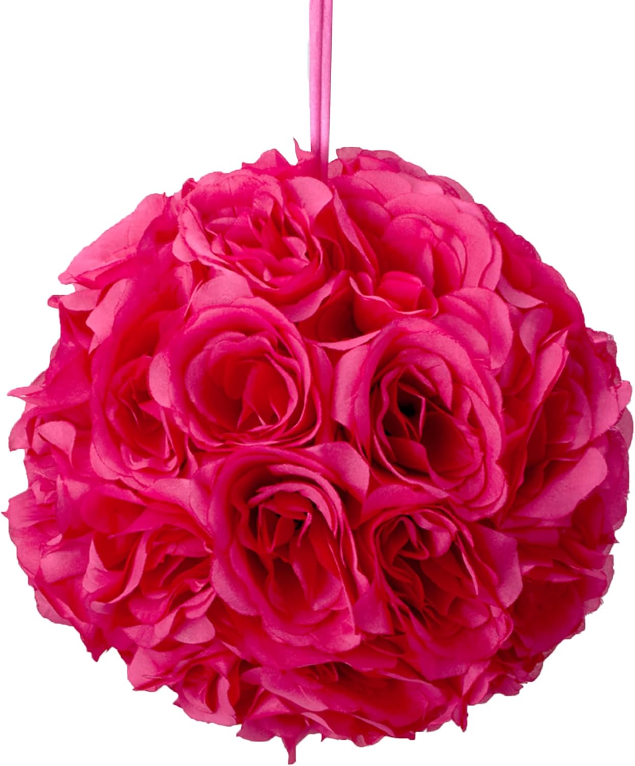 Amazon.com: Elite Floral Round Silk Pomander Rose Kissing Ball – Rose ...