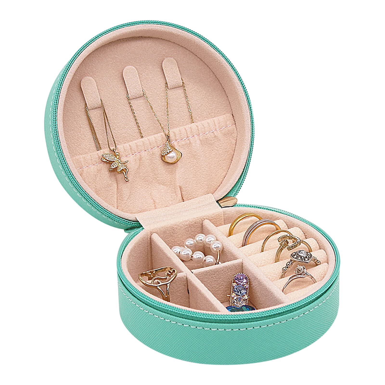 Blue Round Jewelry Boxes