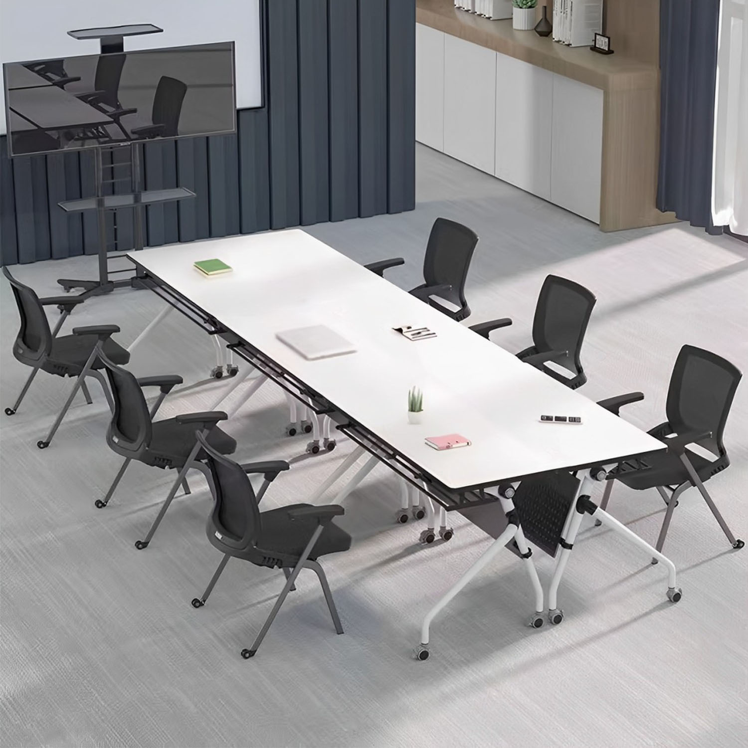 Flip Top Training Room Table Flip-Top Mobile Conference Table - 55 ...