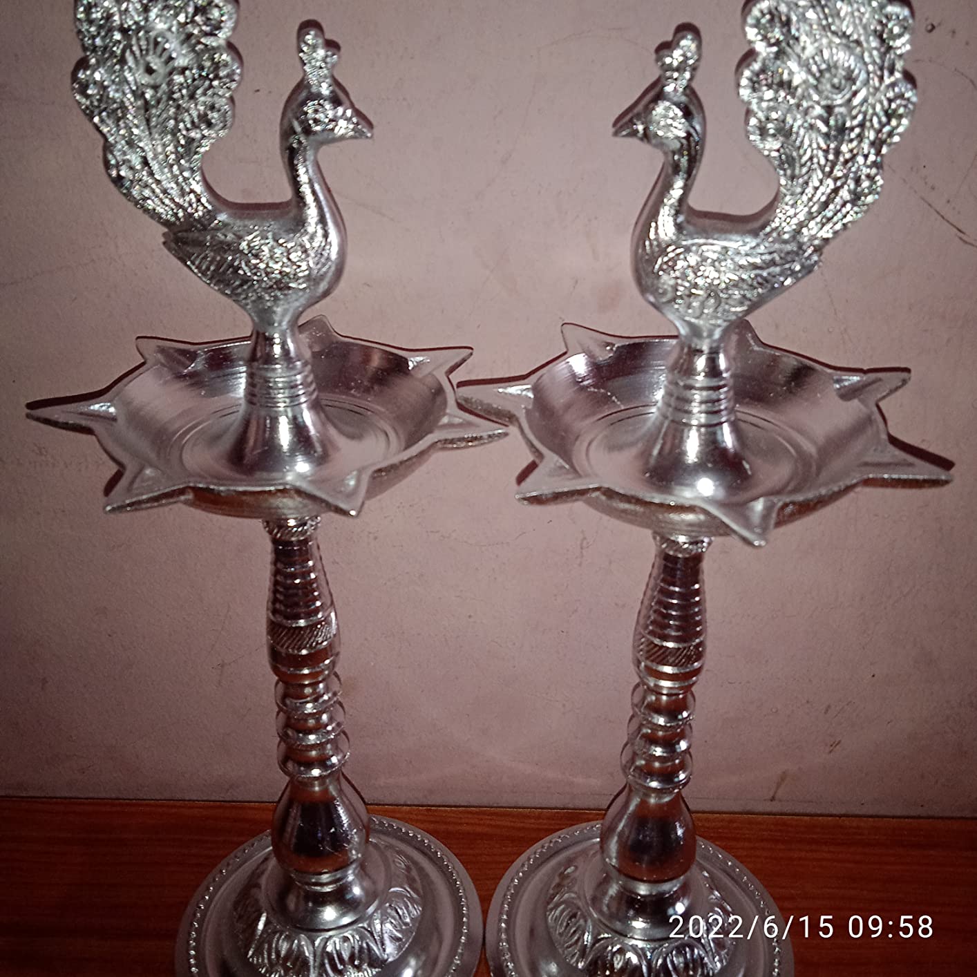 DSA silver plated puja samai samayi oil lamp diya 12 Inch : Amazon.in ...