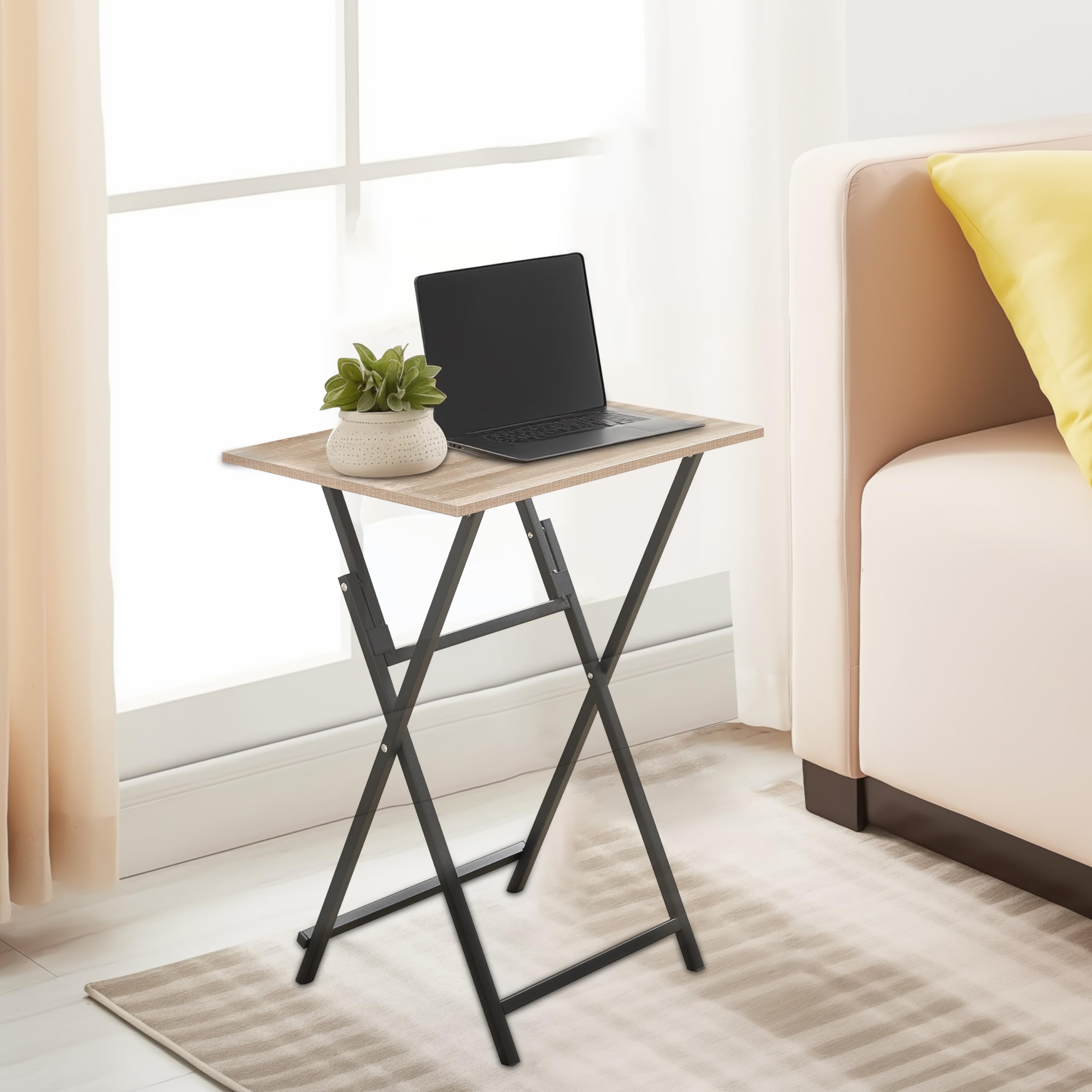 Snapklik.com : Folding TV Tray Table Set Of 2, No Assembly Required ...