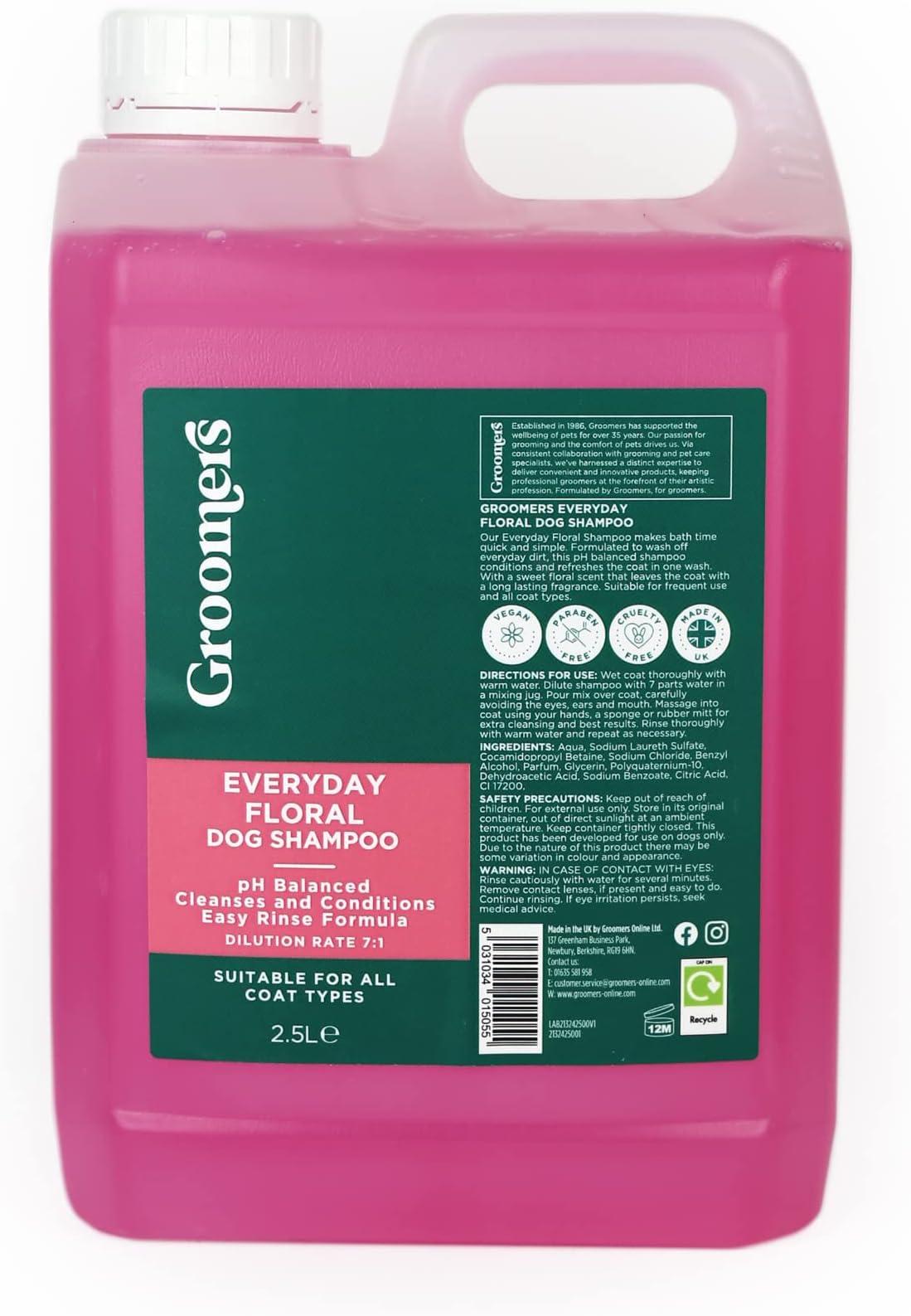 Groomers Everyday Floral Dog Shampoo for dog grooming Long lasting ...