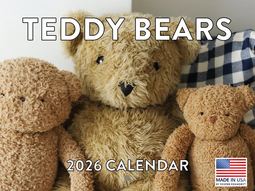 Amazon.com: Teddy Bear Calendar 2026 Monthly Wall Calender 12 Month ...