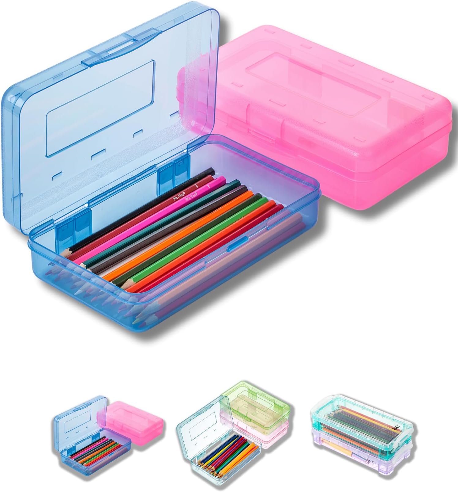 Amazon.com: Sterilite Pink Transparent Pencil Case Box : Office Products