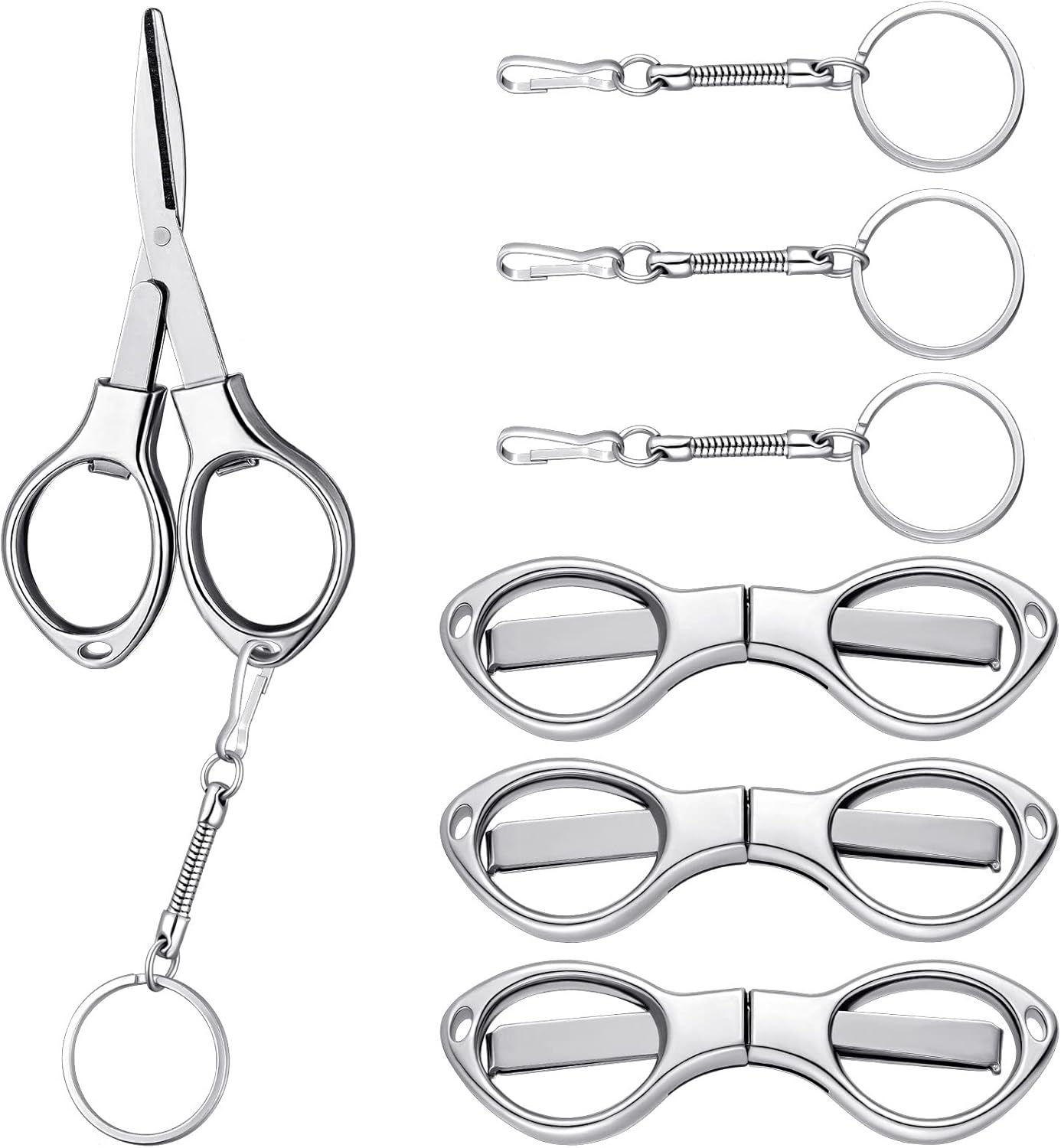 4 Packs Folding Scissors Safe Portable Keychain Trip Scissors ...