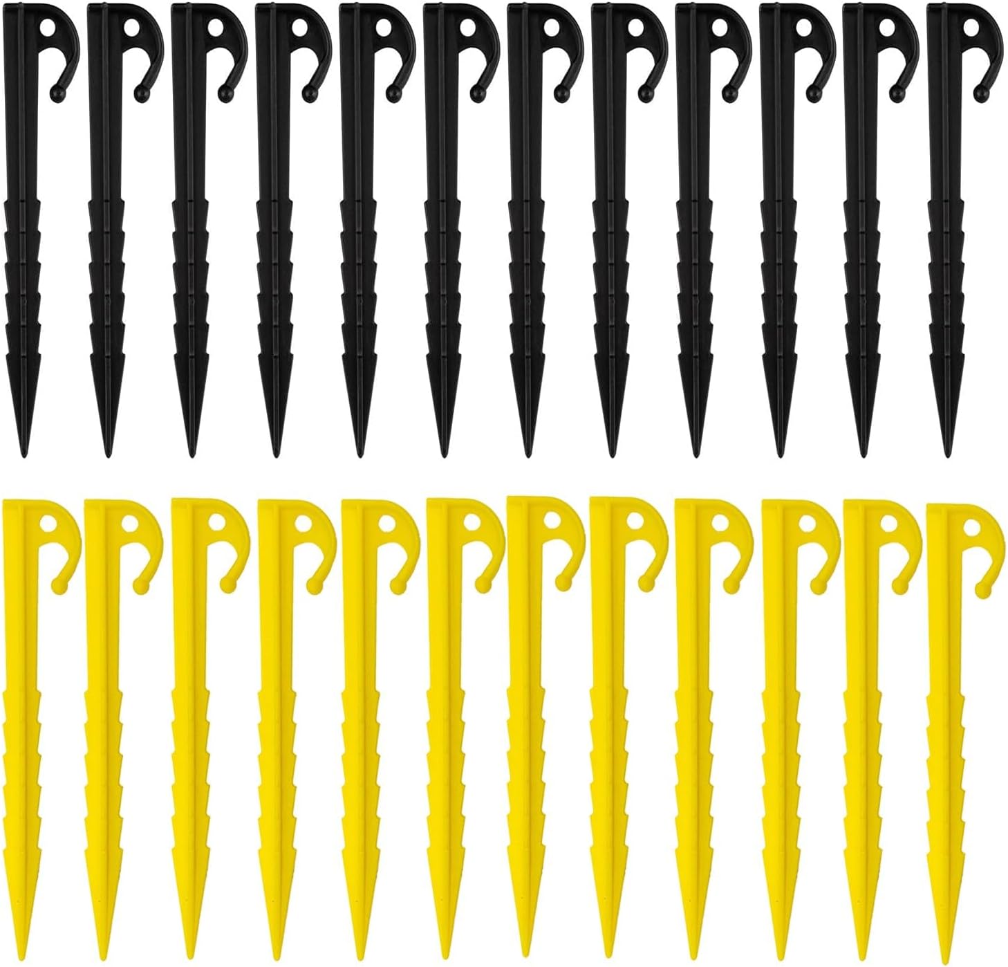 LNGJIN 24PCS Tent Stakes Pegs, Plastic Tent Pegs,Ground Stakes Tent ...