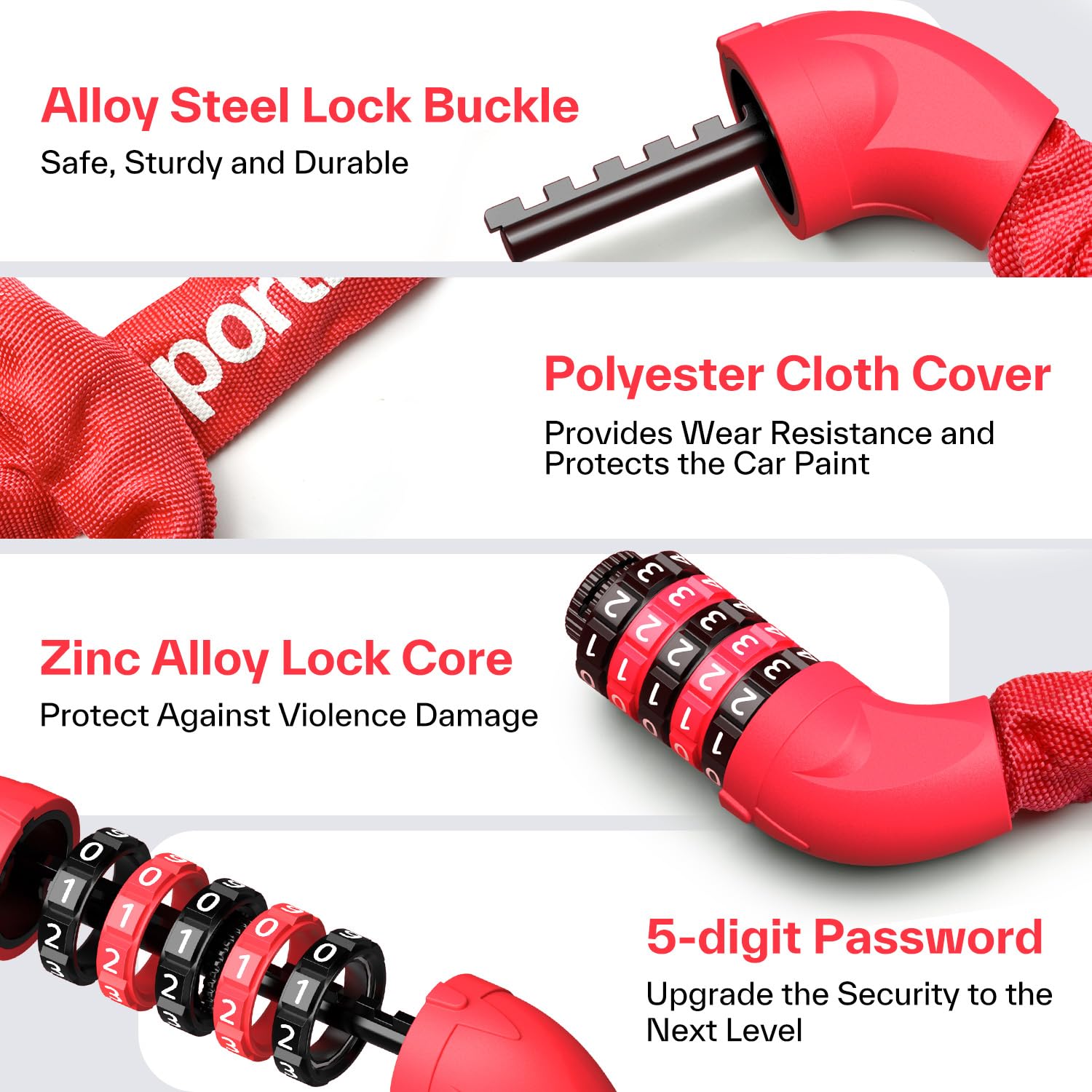 Snapklik.com : Sportneer Bike Lock: 5 Digit Combination High Security ...