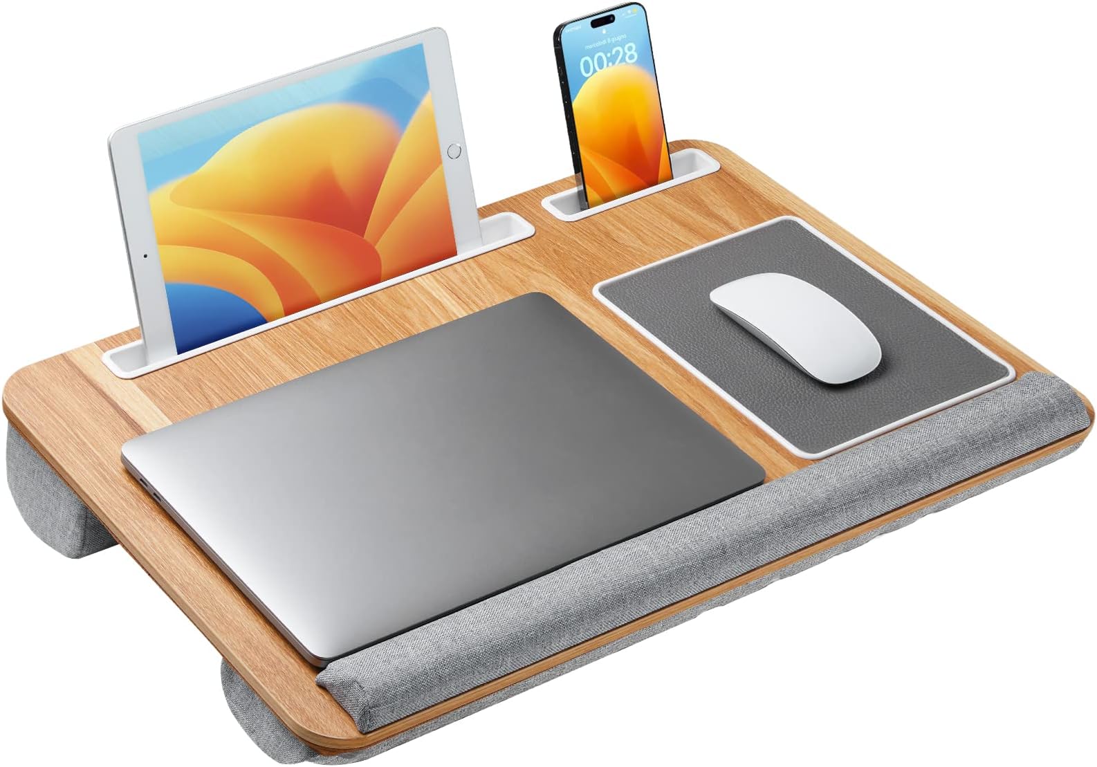 Amazon.com: Magnux Solutions Lap Desk Laptop Bamboo with Built-in Mouse ...
