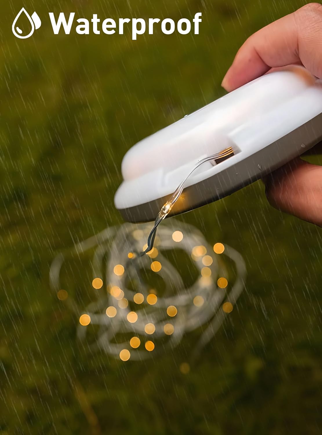 Linterna de campamento con cuerda, 5 modos de iluminación de 33 pies ...