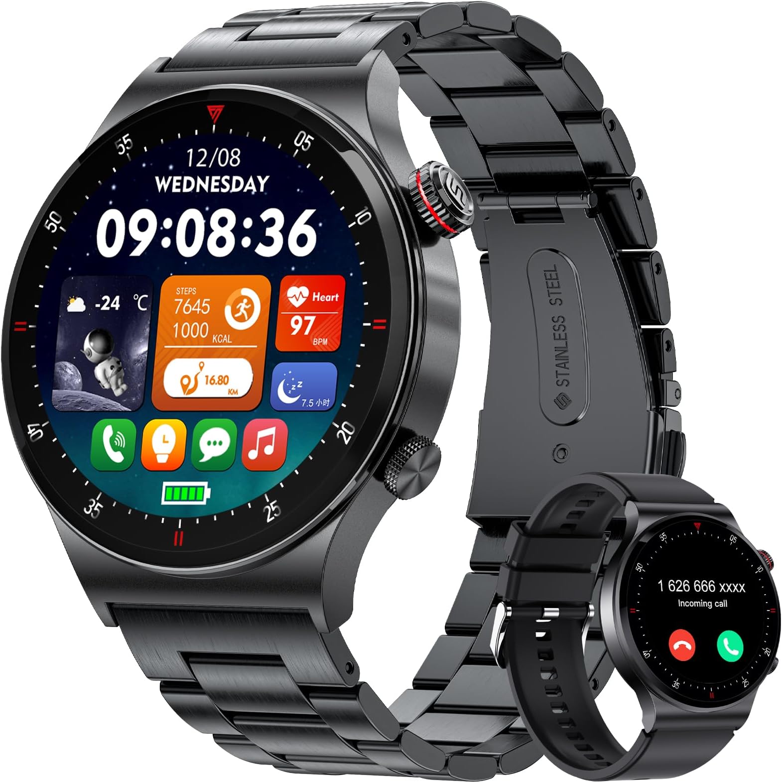 FreshFun Smartwatch 1.43" AMOLED con Llamada Bluetooth, Reloj ...